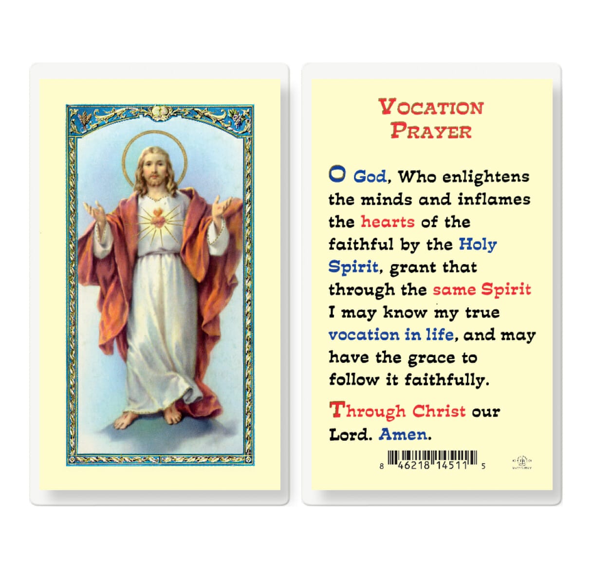 Vocation Prayer Laminated Holy Card - 25 Pack Vocation Prayer Laminated Holy Card - 25 Pack