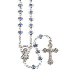 4mm Blue Epoxied Heart Shaped Rosary In A Heart Shaped Box 16 Quantity 4mm Blue Epoxied Heart Shaped Rosary In A Heart Shaped Box 16 Quantity